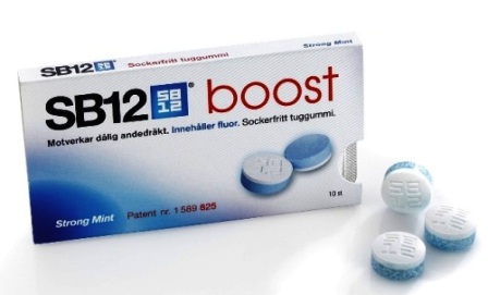 SB12 boost första tuggummit som förhindrar dålig andedräkt